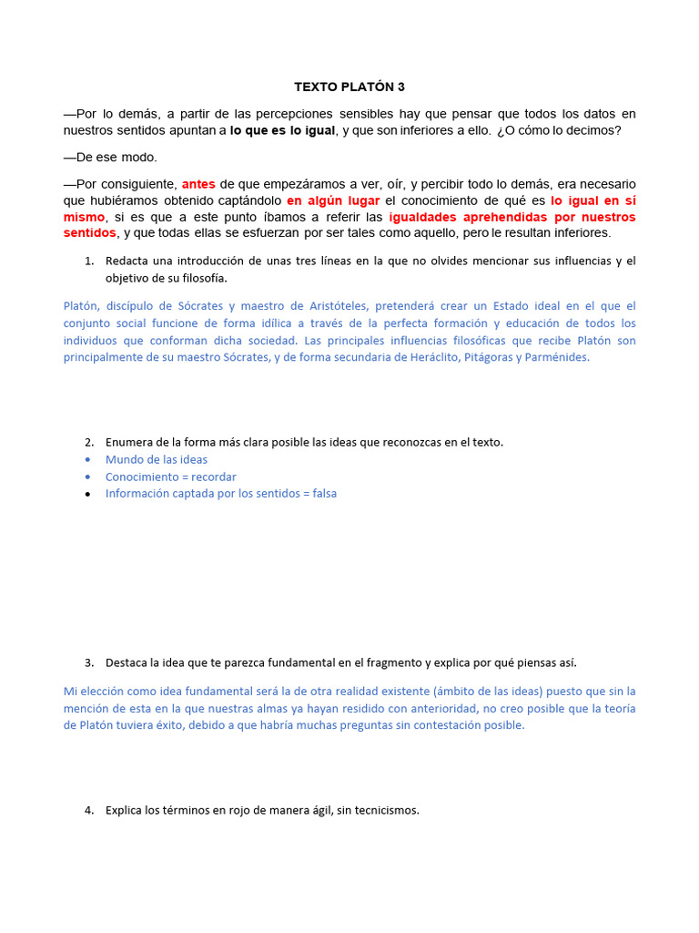 Texto Platón 1 | PDF | Platón | Conocimiento