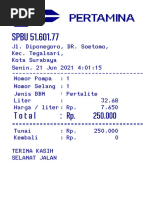 PDF Struk Bensin Editan | PDF | Sains & Matematika