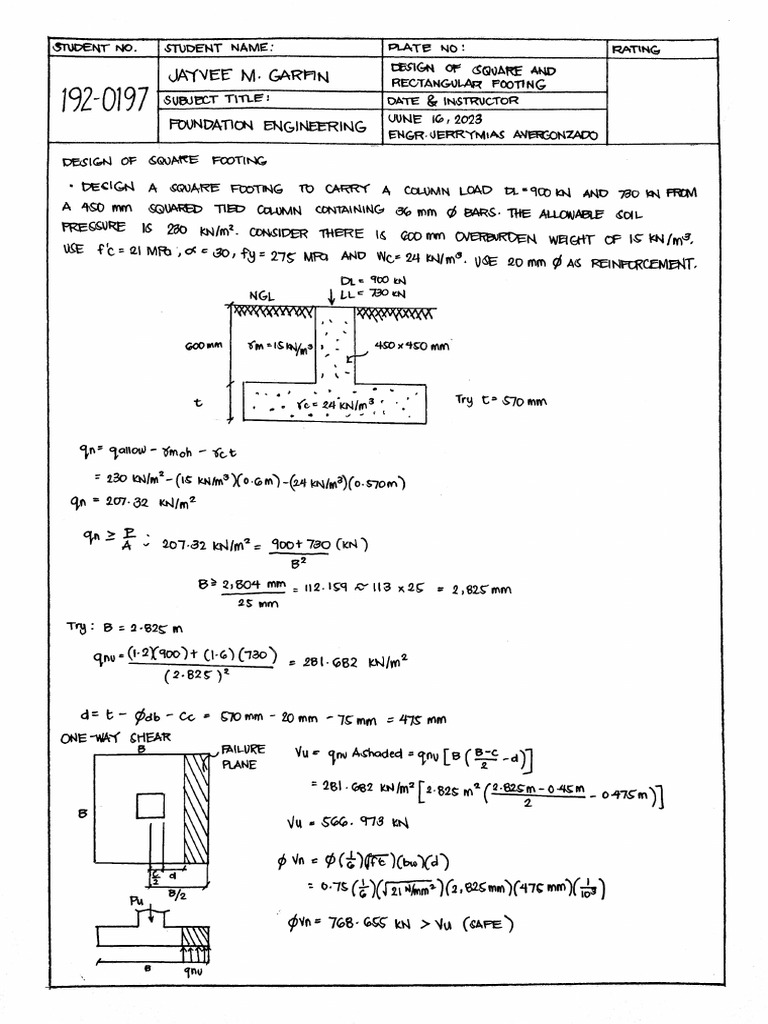 Square Footing | PDF