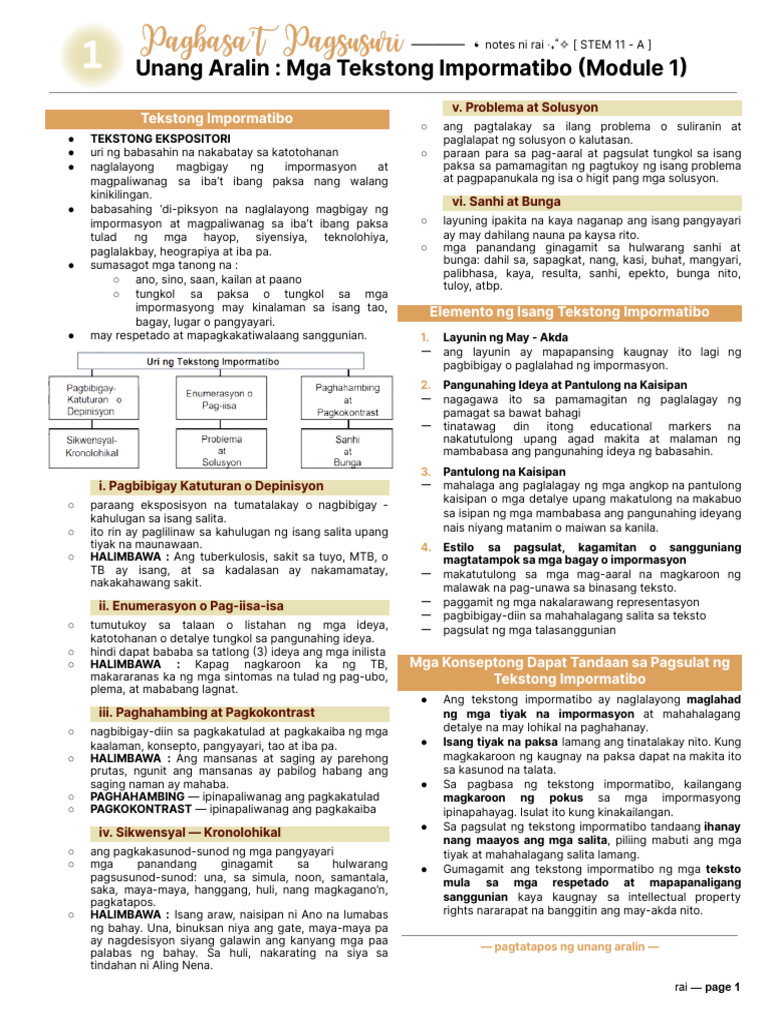 ?Q3 Pagbasa at Pagsusuri Reviewer | PDF