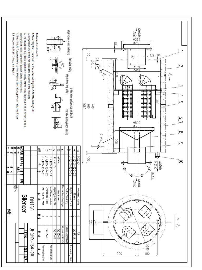 6CTA8.3 - (D) M - Silencer Installation Drawing | PDF | Physical ...