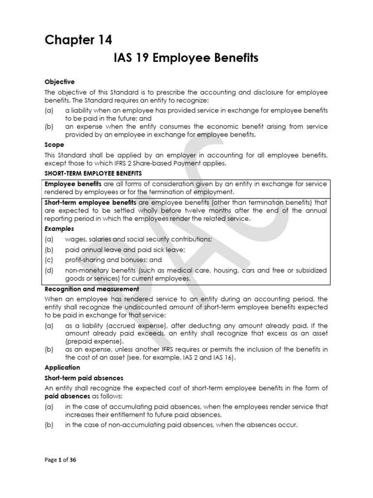 Chapter 14 - IAS 19 | PDF