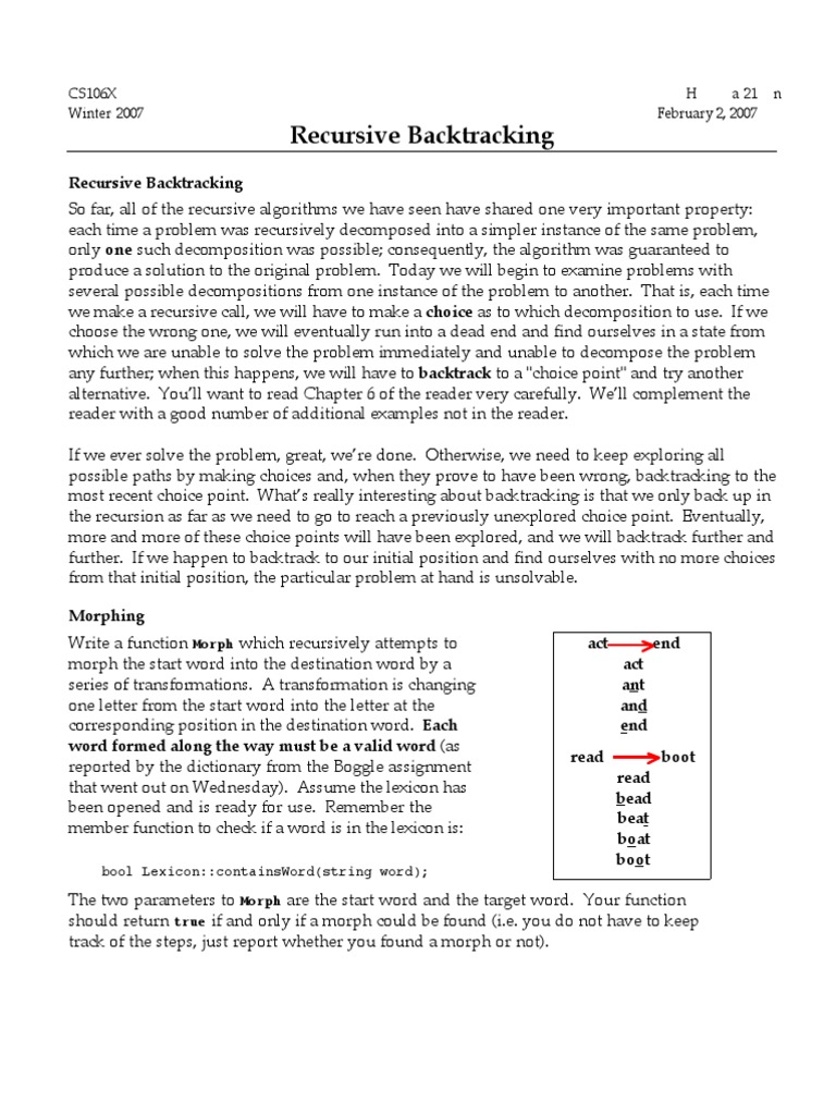 Recursive Backtracking | PDF | Recursion | Formalism (Deductive)