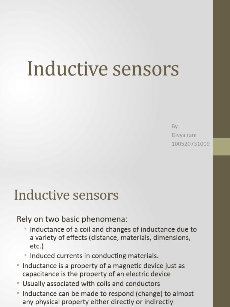 Inductive Sensors Pdf Inductance Inductor