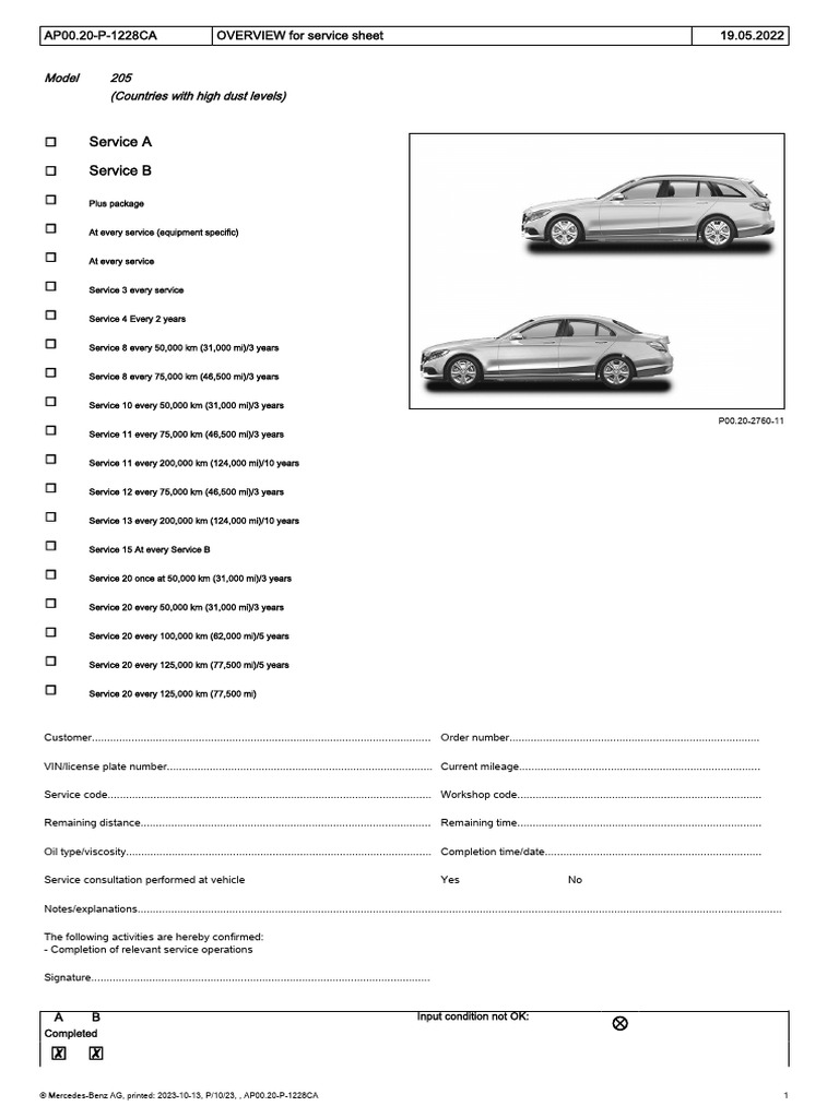 Service A Service B: AP00.20-P-1228CA OVERVIEW For Service Sheet 19.05. ...