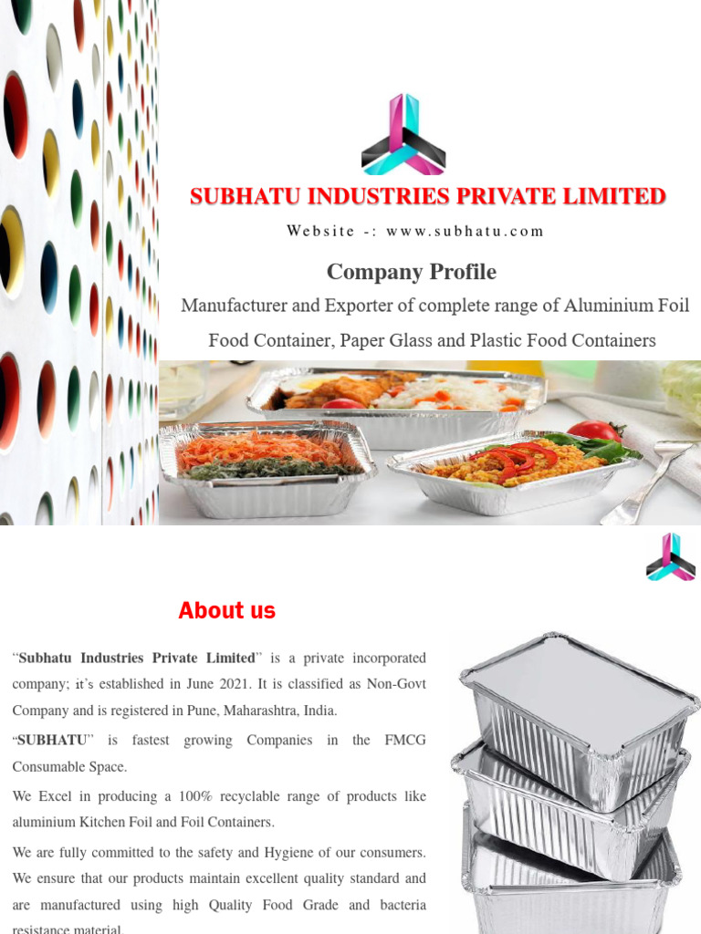 Subhatu Profile-Food Packaging Products | PDF | Packaging And Labeling | Recycling