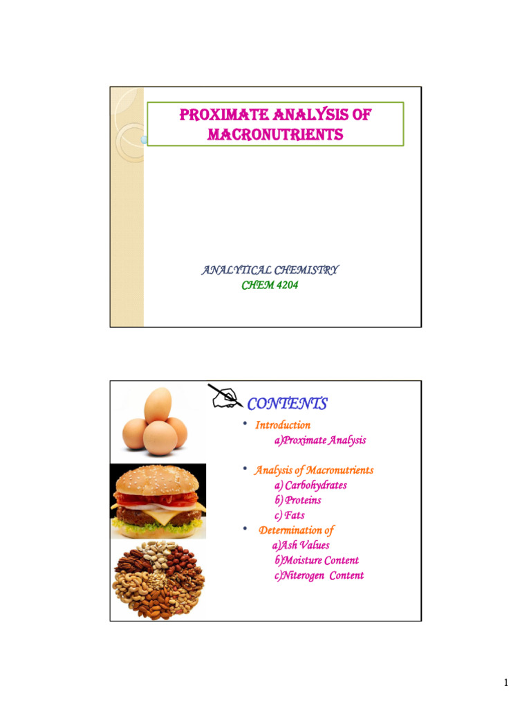 Notes-Food Proximate Analysis | PDF | Carbohydrates | Solubility