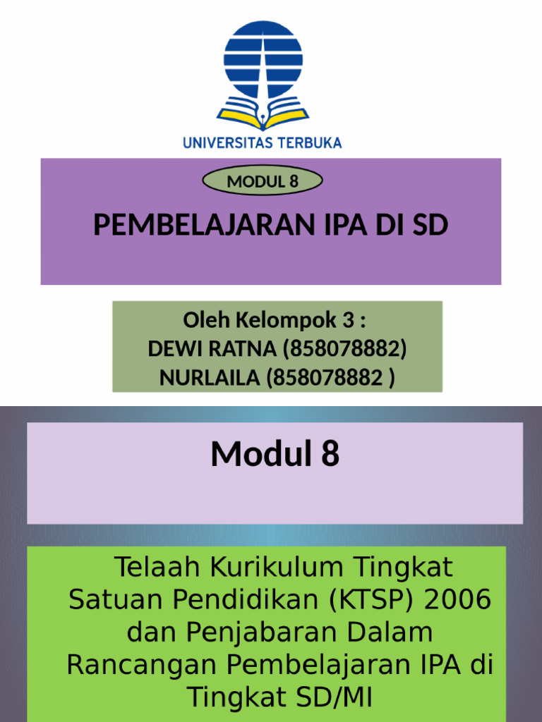 Pembelajaran Ipa Modul 8 | PDF
