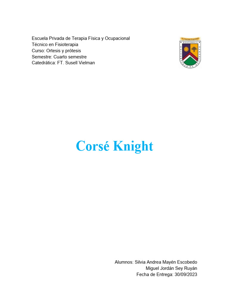 Corsé Knight | PDF | Terapia física | Dolor lumbar