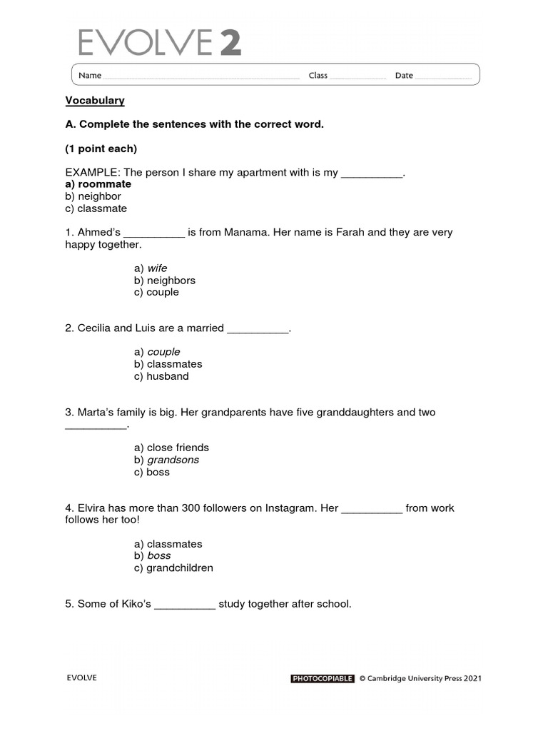 Unit 1-4 With Answers 1 | PDF