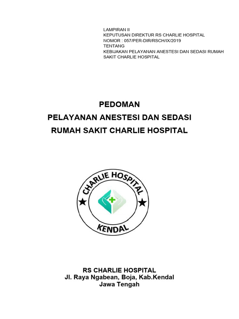 PEDOMAN PELAYANAN ANESTESI DAN SEDASI revisii | PDF