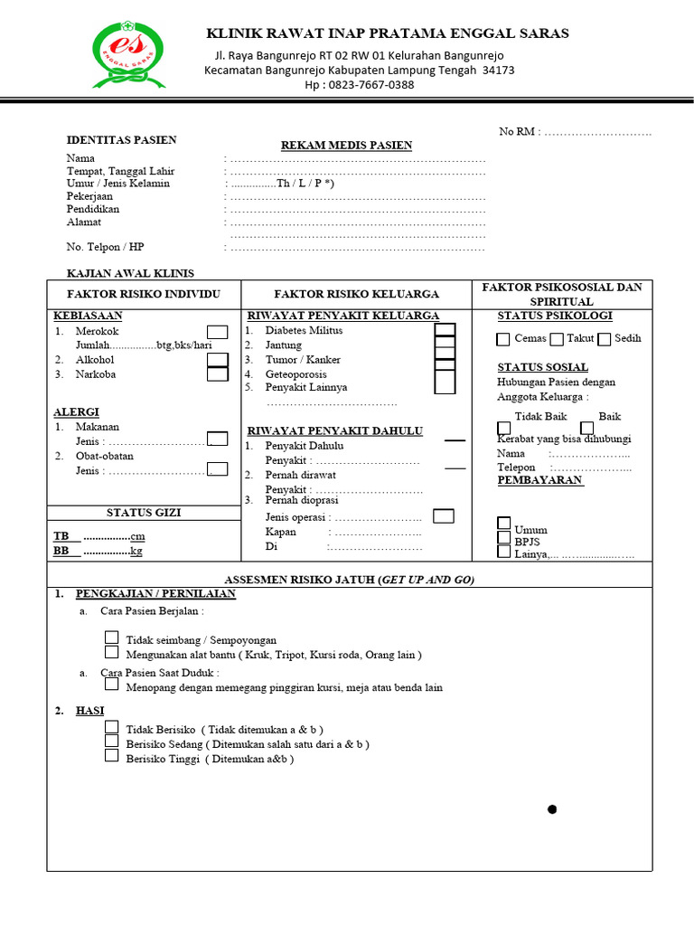 Form Pengkajian Awal Pasien | PDF