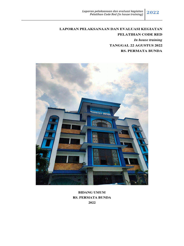 Laporan Kegiatan Iht Code Red 2022 | PDF