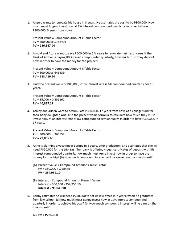 Present and Compound | PDF | Present Value | Interest