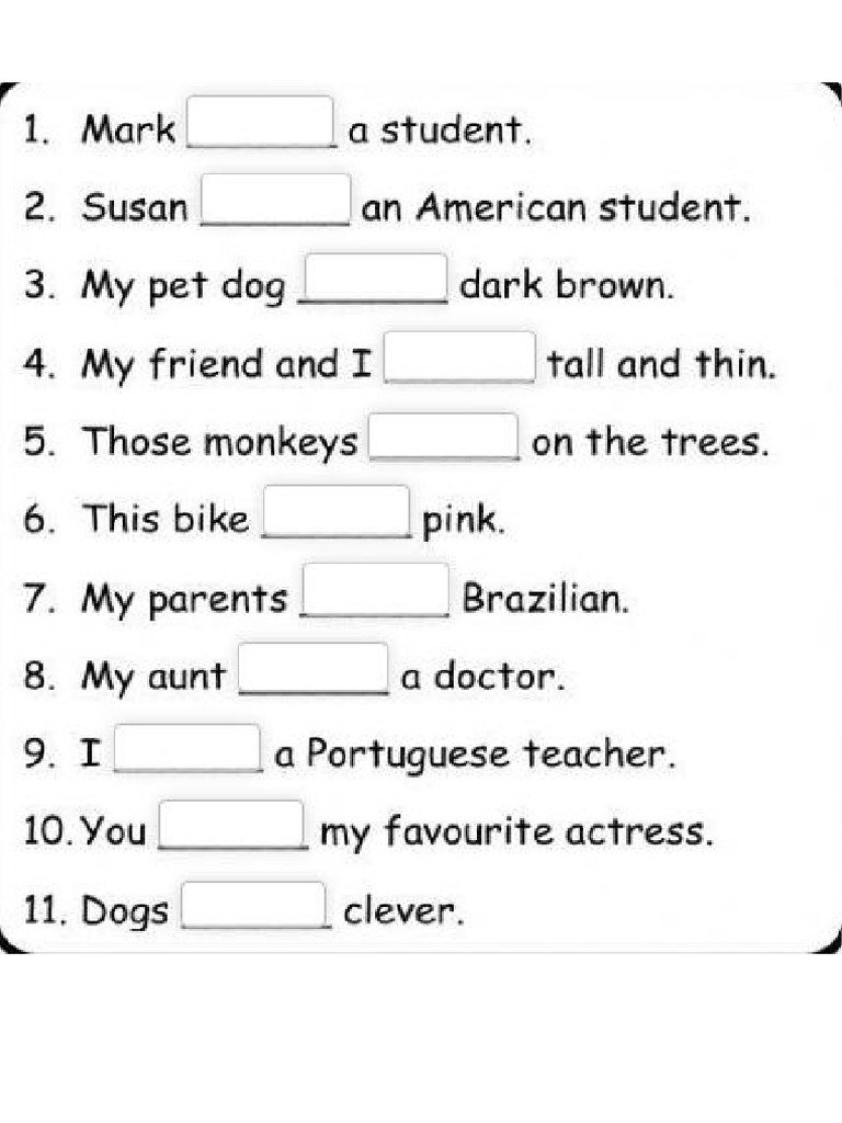 Worksheet Verb To Be | PDF