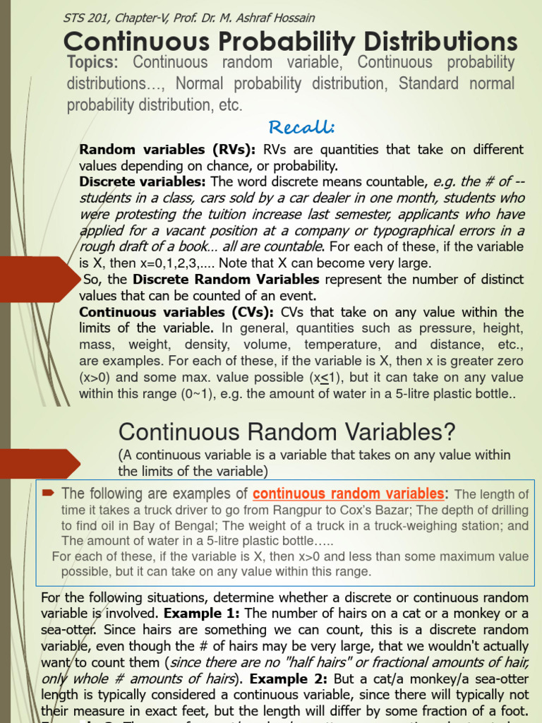 Continuous Probability Distributions | PDF | Normal Distribution ...