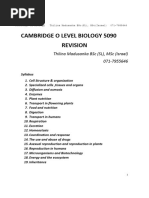 Cambridge O Level Biology Complete Notes | PDF | Cell (Biology) | Biology