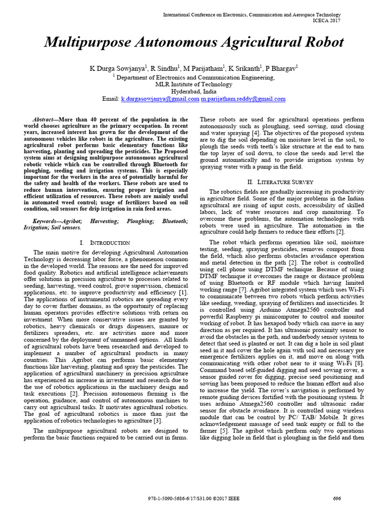 Multipurpose Autonomous Agricultural Robot017 | PDF | Agriculture ...
