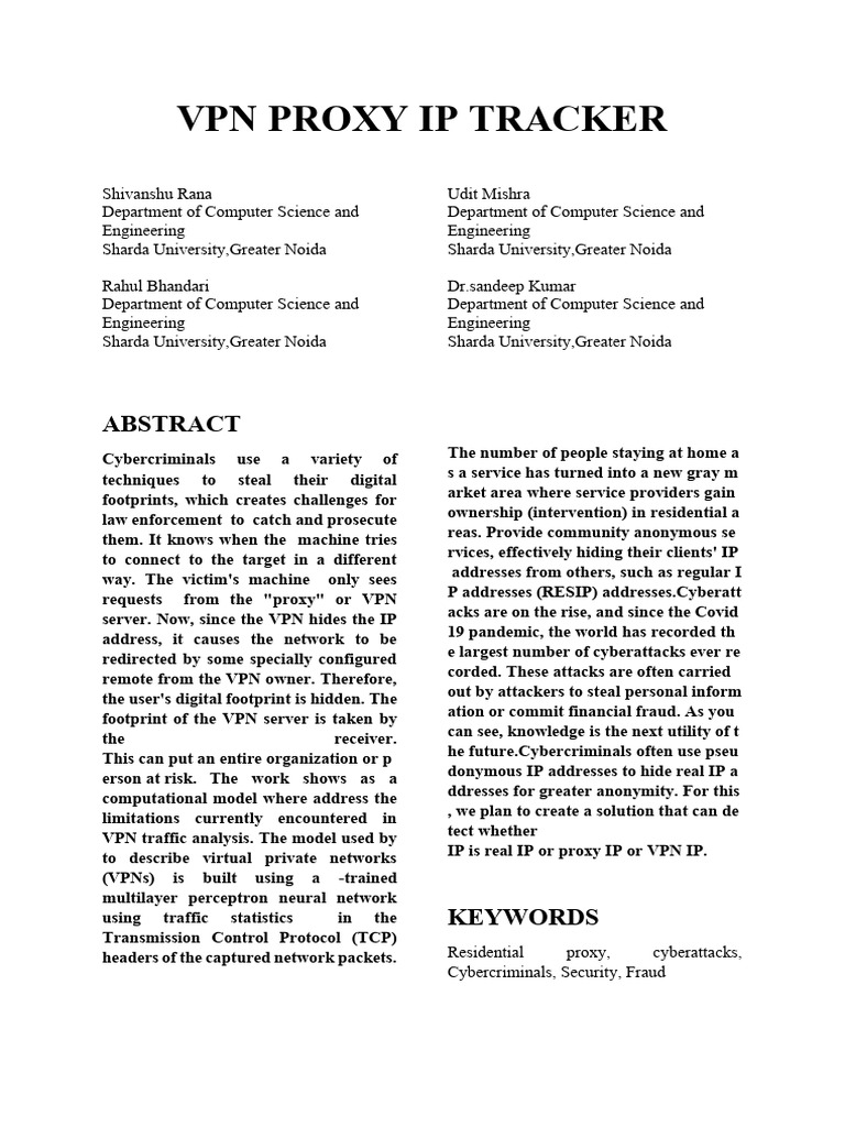 VPN Proxy - Research | PDF | Proxy Server | Computer Network