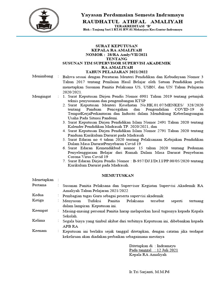 14. SURAT KEPUTUSAN TIM SUPERVISI | PDF