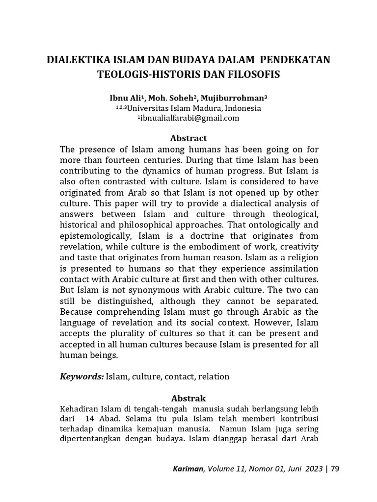 Dialektika Islam Dan Budaya Dalam Pendekatan Teologis-Historis Dan Filosofis | PDF | Sejarah