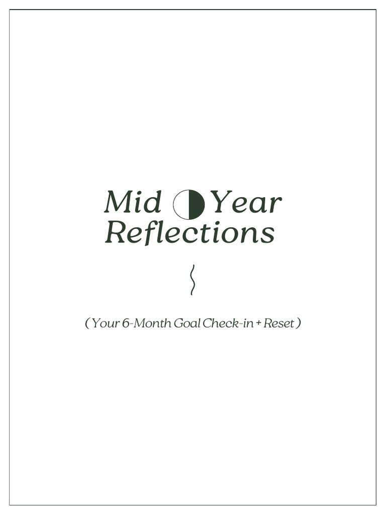 Mid Year Reflections Workbook Printable | PDF | Goal | Behavior ...