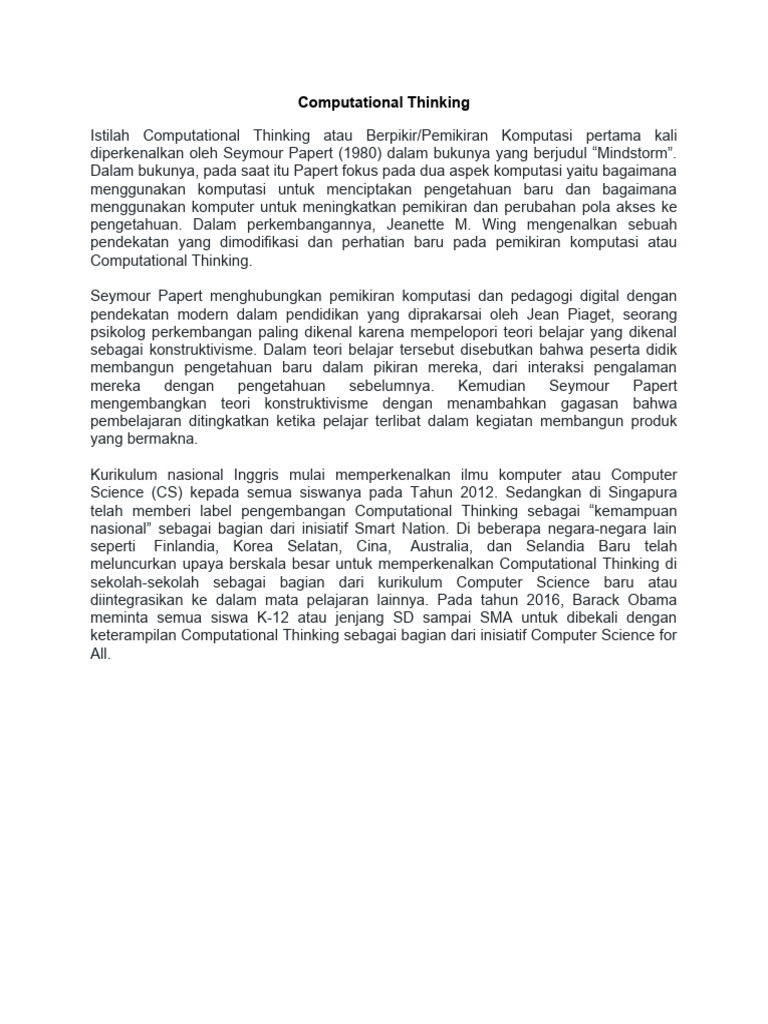Computational Thinking Kelas XII | PDF | Komputer