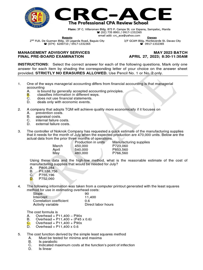 Mas Final Preboard | Download Free PDF | Internal Rate Of Return | Net Present Value