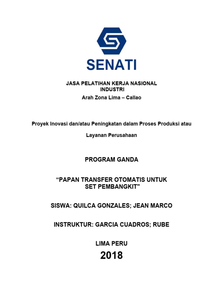 Proyek Inovasi - Senati | PDF