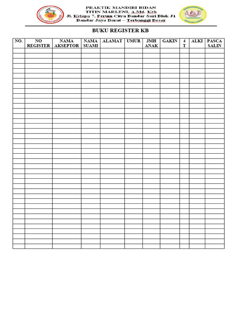 Buku Register KB | PDF