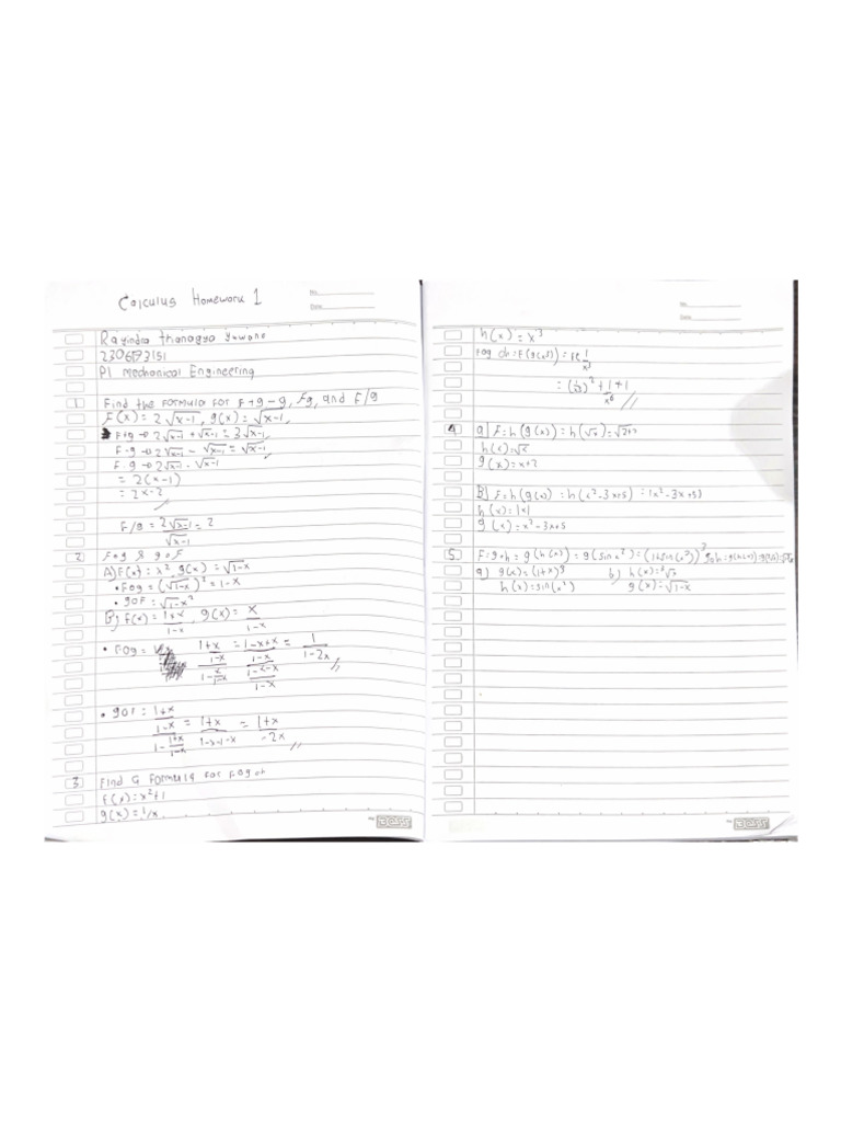 Calculus Homework Pdf