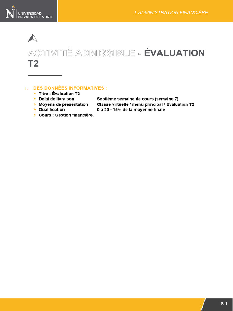 Administration Financière t2 UPN | PDF