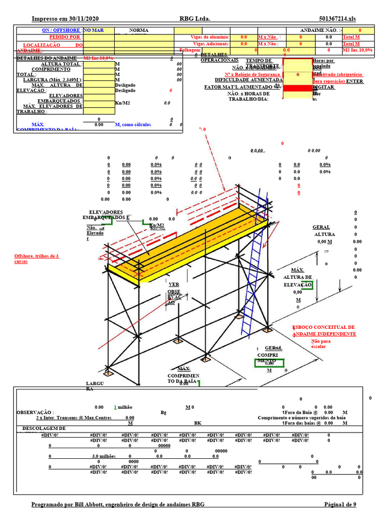 Calculadora de Andaime | PDF