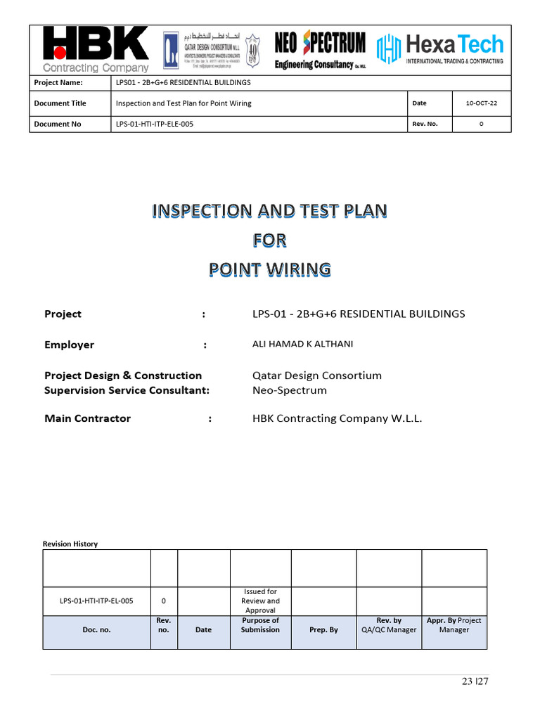 LPS-01-HTI-ITP-EL-005 - Point Wiring | PDF | Electrical Wiring ...