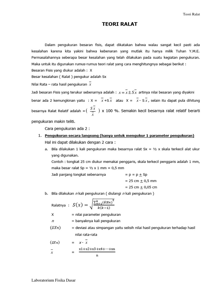 Teori Ralat | PDF