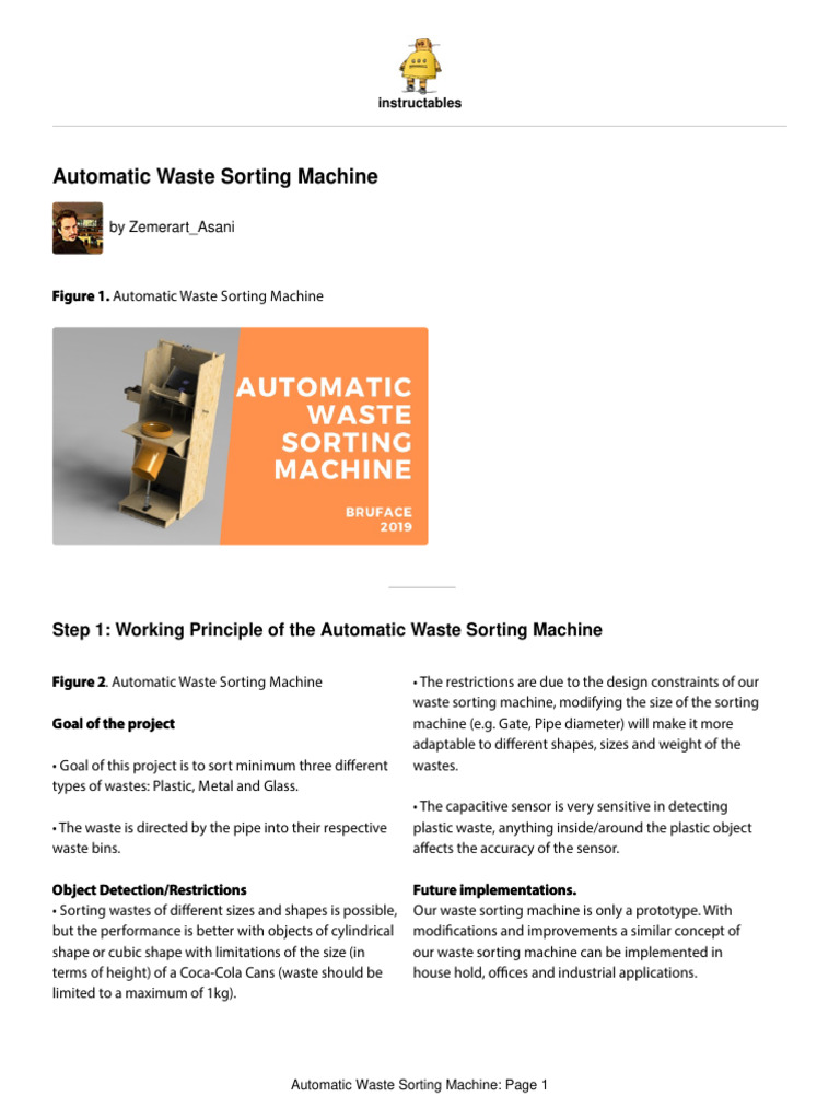 Automatic Waste Sorting Machine | PDF | Electric Motor | Capacitor