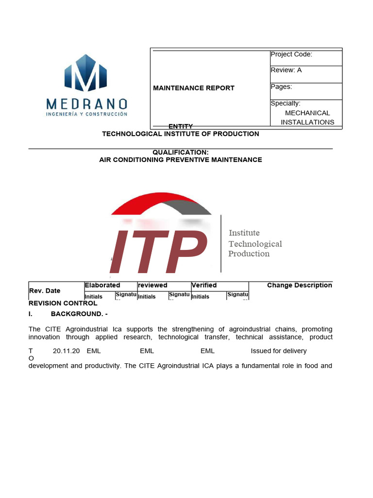 Aa Preventive Maintenance Report - Itp | PDF