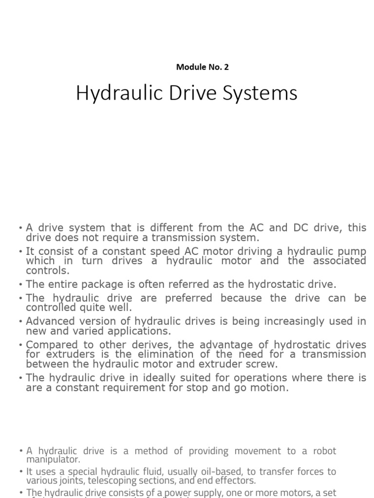 Hydraulic Drive Systems - Module 2 | PDF