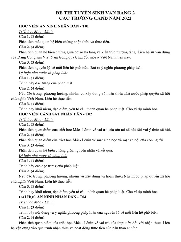 ĐỀ THI VB2 - 2022 | PDF