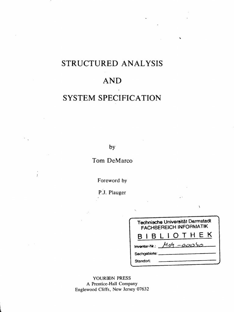 Structured Analysis and System Specification - DeMarco | PDF