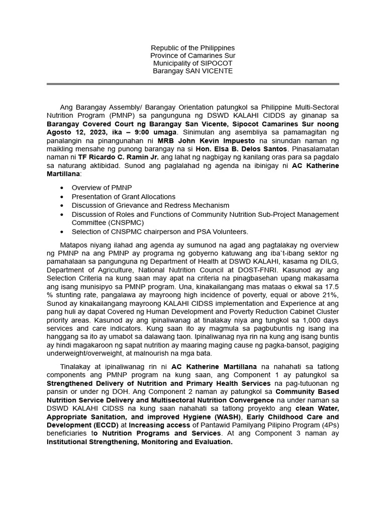 BA Minutes Lubigan Jr. | PDF