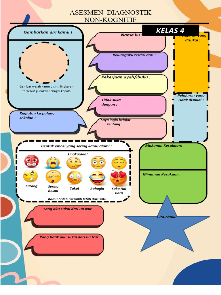 ASESMEN DIAGNOSTIK NON KOGNITIF COLOR kls 4 | PDF