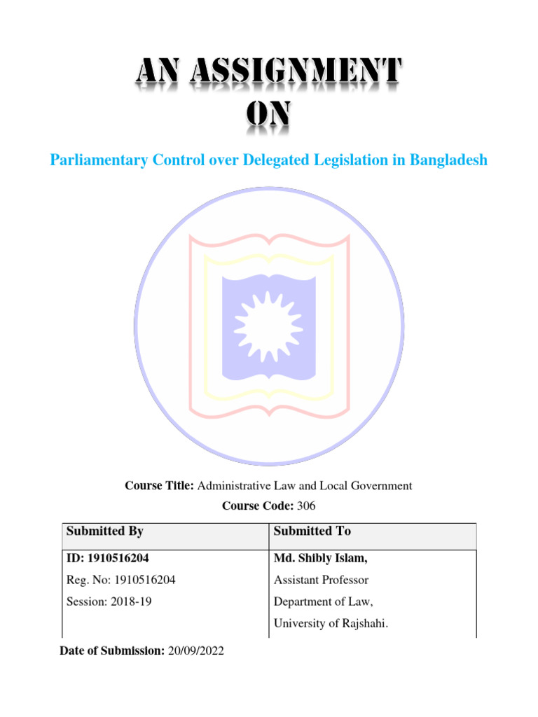 Parliamentary Control Over Delegated Legislation | PDF | Bill (Law ...