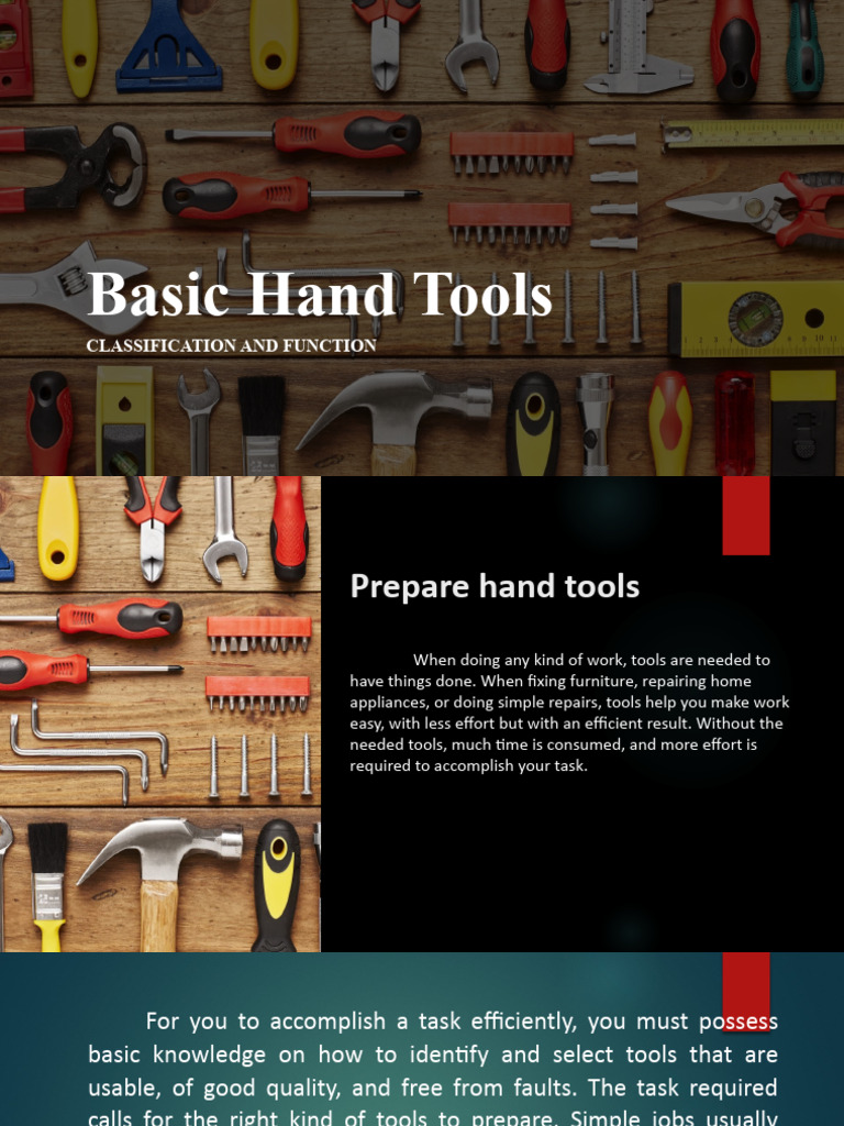 Lesson 3 Basic Hand Tools and 5S 2 | PDF | Screw | Drill