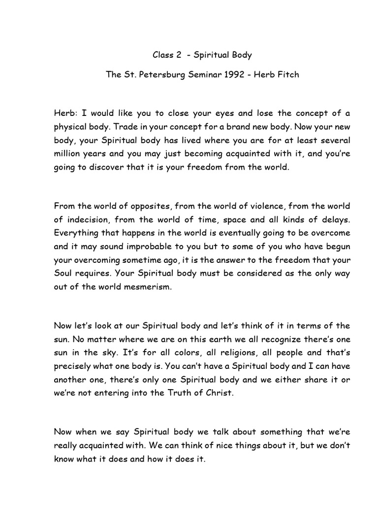 Discovering Your Spiritual Body | PDF | Philosophy | Self-Improvement