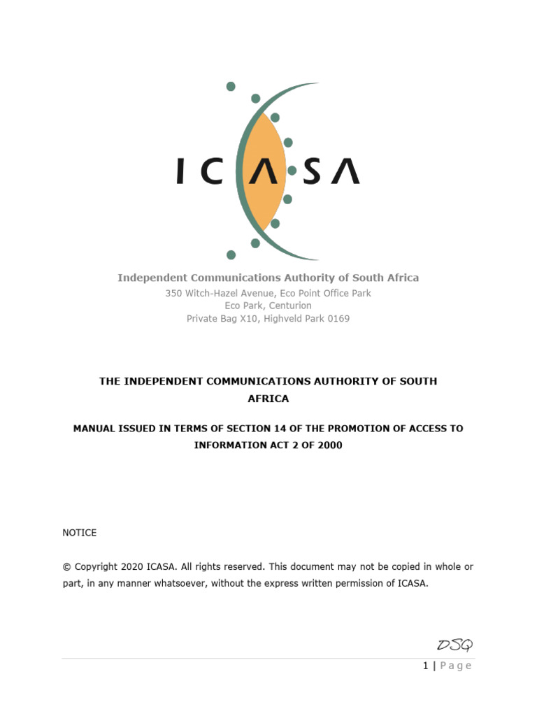 ICASA PAIA Manual 2020 | PDF
