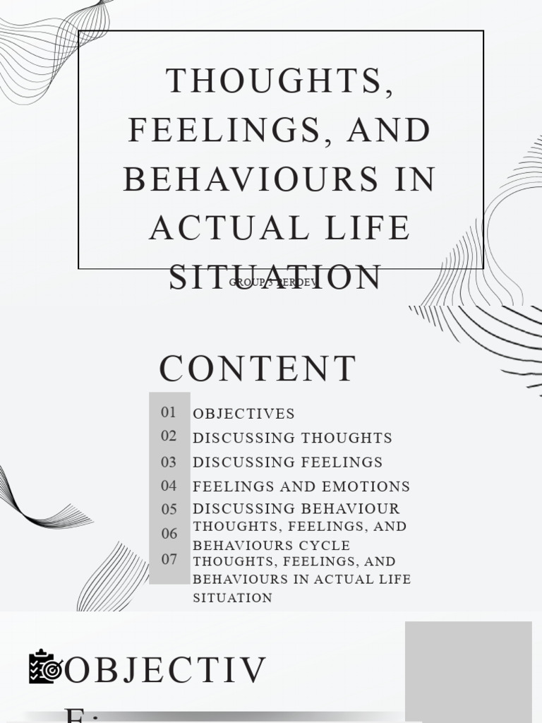 Thoughts Feelings Behaviour Group3 Perdev | PDF