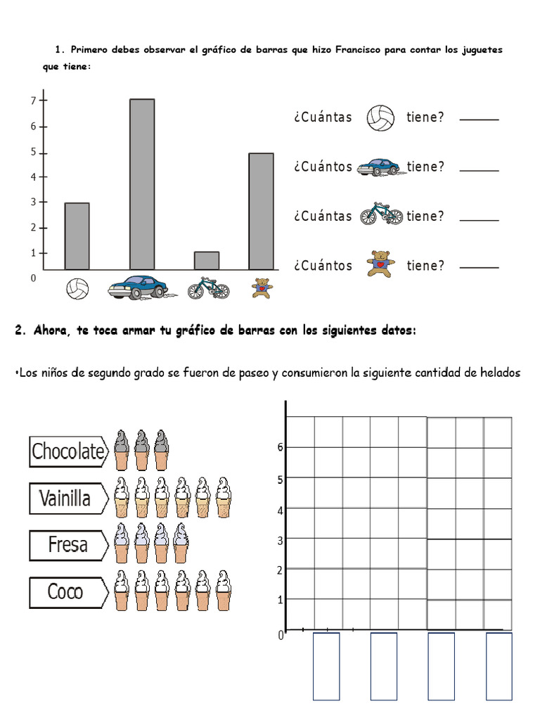 Actividades de Gráficas de Barras para Niños | PDF