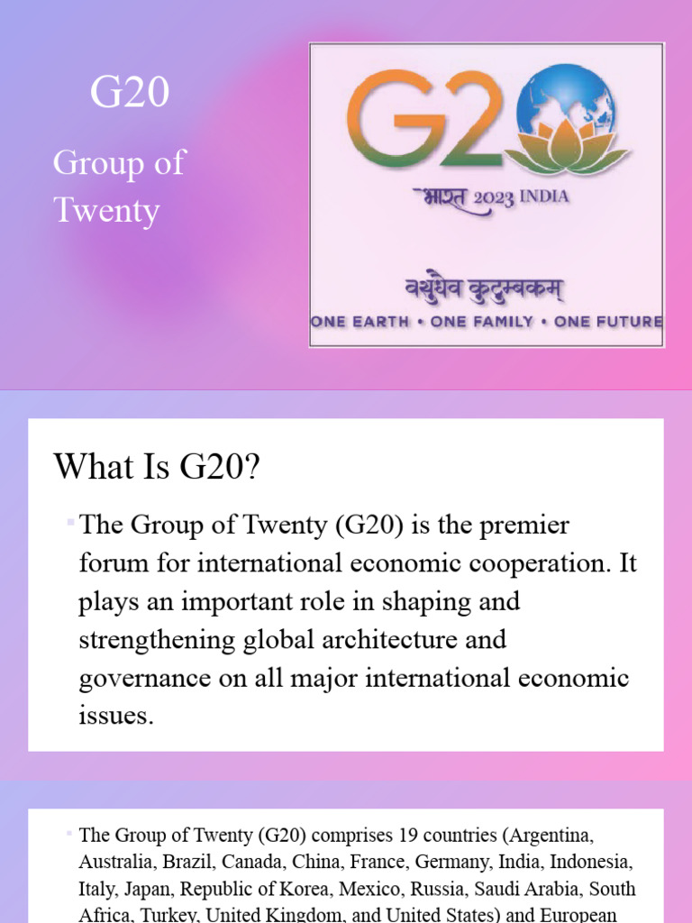 G20 Presentation | PDF | Economies | World Economy