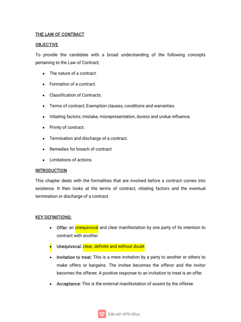 law of CONTRACT | PDF